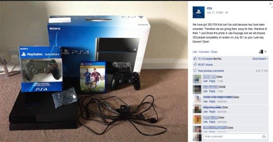 Facebook posts offering unsealed PS4 consoles go viral - ThatsNonsense.com