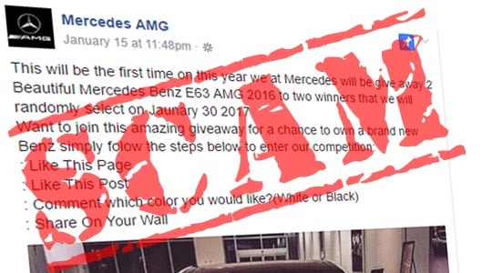 Win a Mercedes AMG for sharing a Facebook post? It's a scam ...