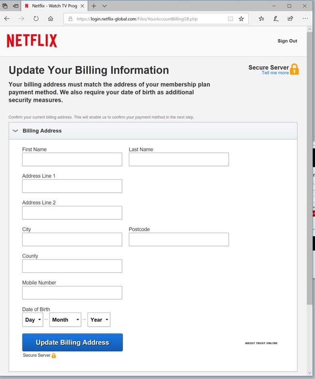 Another very convincing "validate your information" Netflix scam is spreading - ThatsNonsense.com