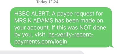 Beware surge of HSBC scam phishing texts - ThatsNonsense.com