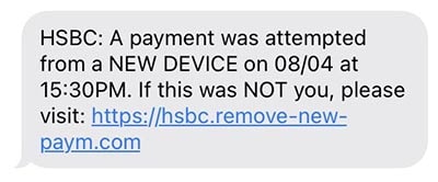 Beware surge of HSBC scam phishing texts - ThatsNonsense.com